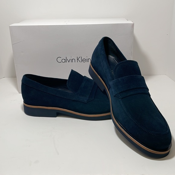 Calvin Klein Blue Suede Shoes Mens
